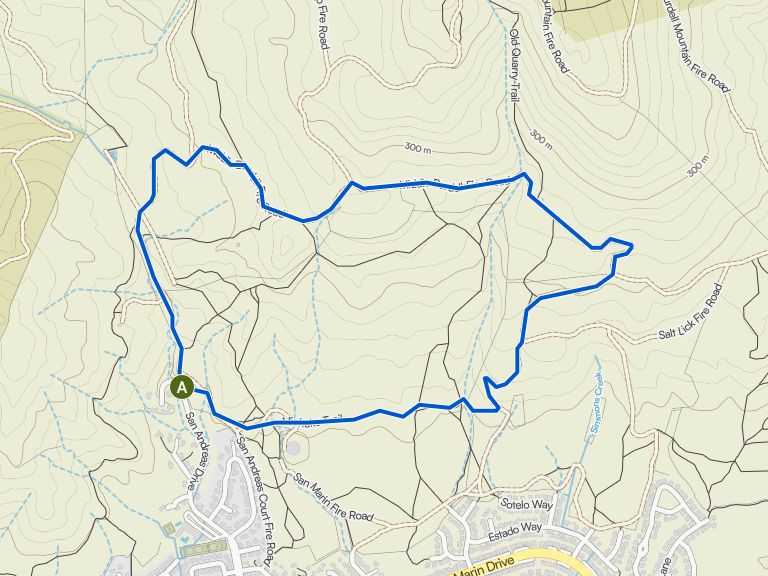Michako Trail, San Carlos Fire Road, and Middle Burdell Fire Road Loop ...